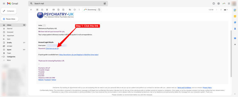 First Time Login – Psychiatry-UK
